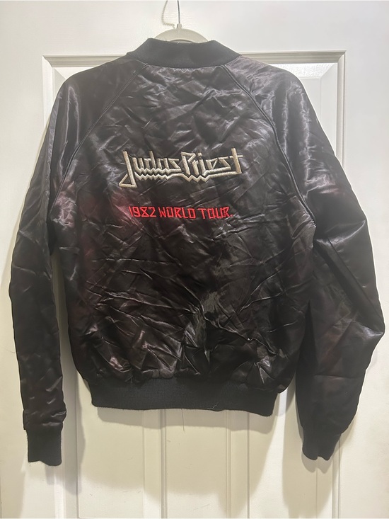 Vintage | Jackets & Coats | Judas Priest 982 World Tour Satin Bomber ...